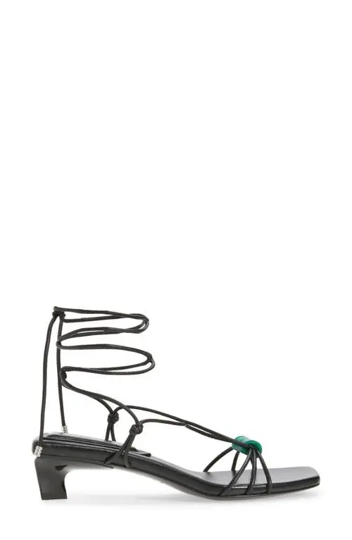 Rag & Bone Liv Ankle Wrap Kitten Heel Sandal - Black
