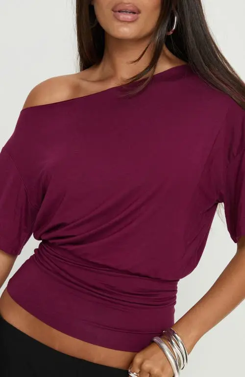 Princess Polly Ashlinn Off-the-shoulder Drapey Crop Top