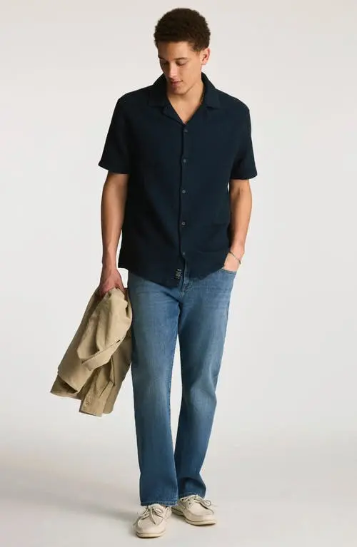 MAVI Waffle Knit Camp Shirt