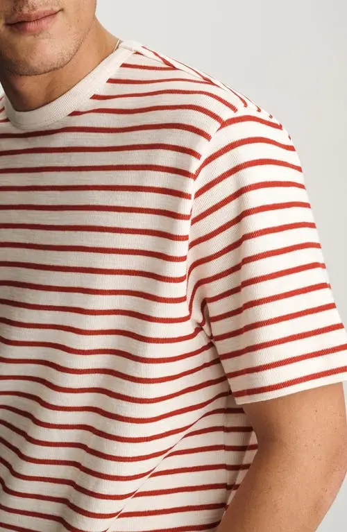 MAVI Regular Fit Stripe Cotton T-shirt - Fire Whirl