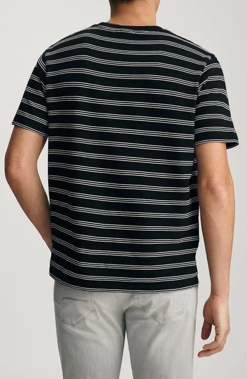MAVI Regular Fit Stripe Cotton T-shirt - Black