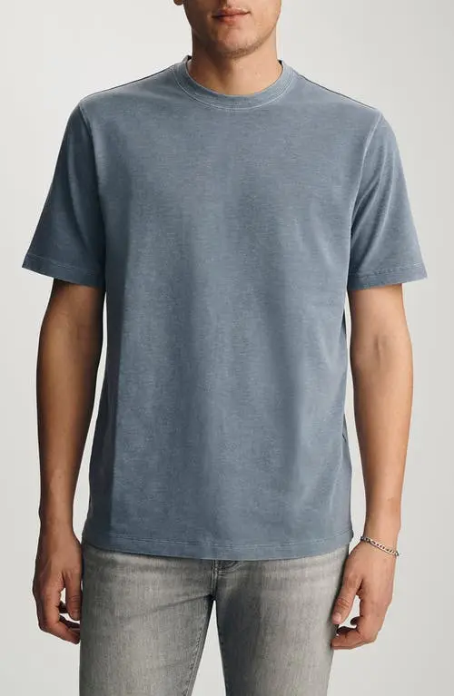 MAVI Faded Blue Slub Cotton Blend T-shirt