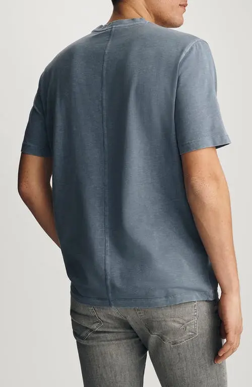 MAVI Faded Blue Slub Cotton Blend T-shirt