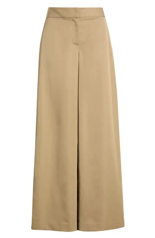 TAHARI ASL Wide Leg Tailored Pants - Khaki
