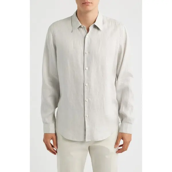 Theory Irving Relaxed Fit Linen Button-up Shirt - Vapor