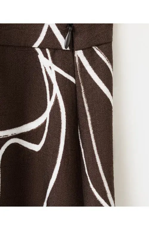 Mango Abstract Print Wide Leg Trousers