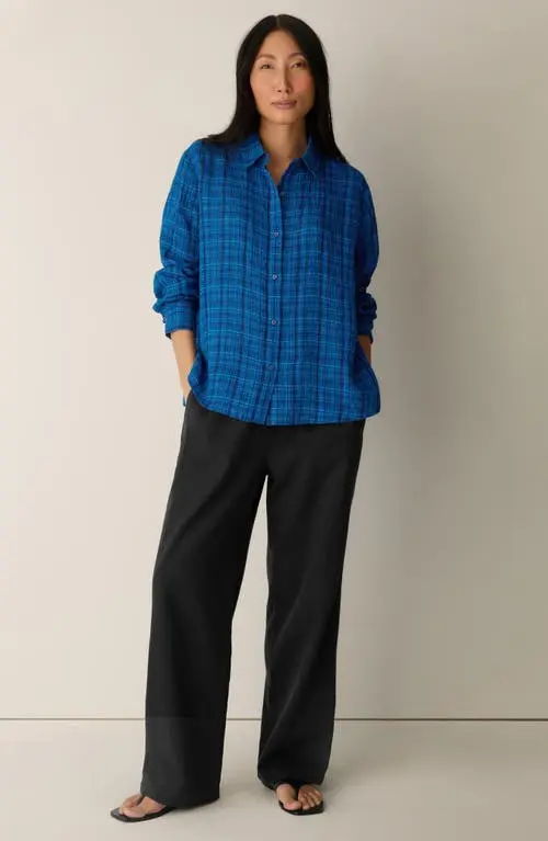 Eileen Fisher Organic Linen Classic Collar Button-up Shirt