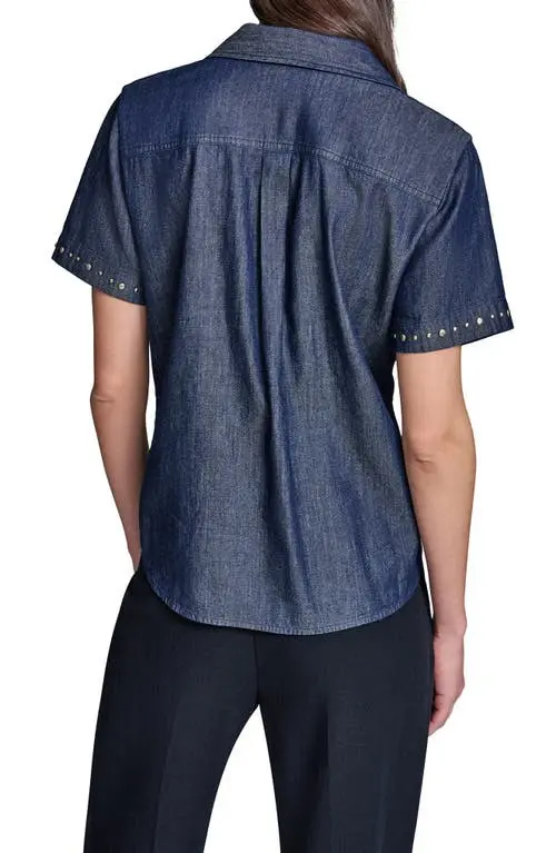 Karl Lagerfeld Paris Studded Button-up Shirt