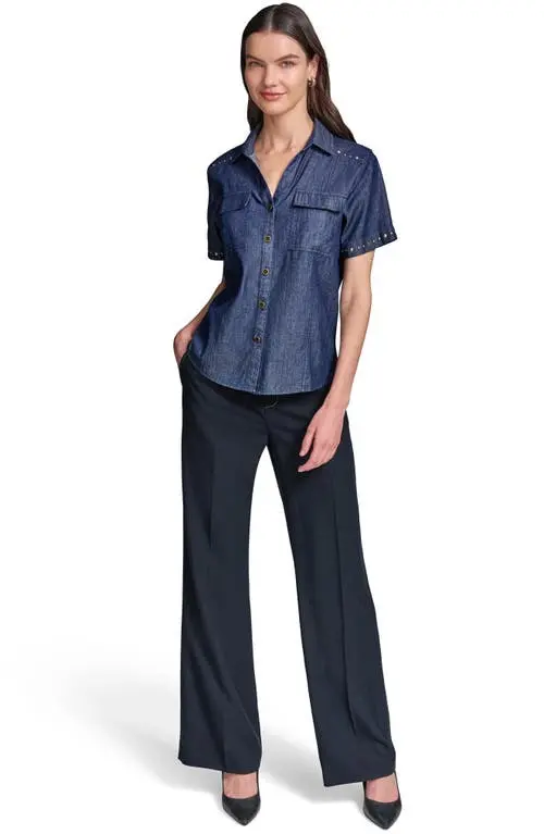 Karl Lagerfeld Paris Studded Button-up Shirt