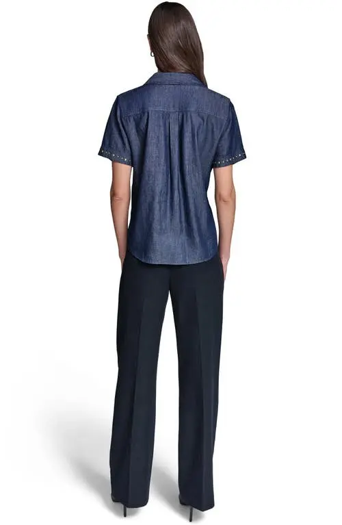 Karl Lagerfeld Paris Studded Button-up Shirt