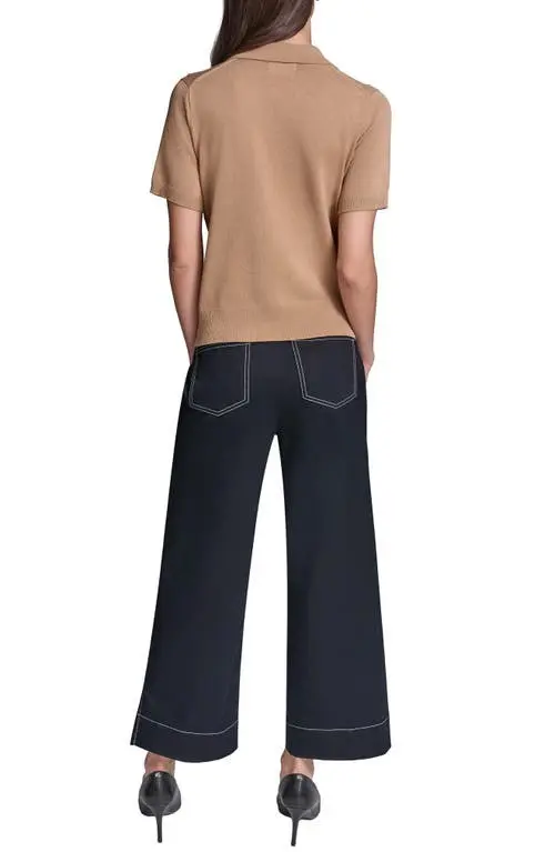 Karl Lagerfeld Paris Studded Polo Sweater - Bisque