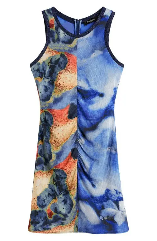 Desigual Ruched Sleeveless Midi Dress