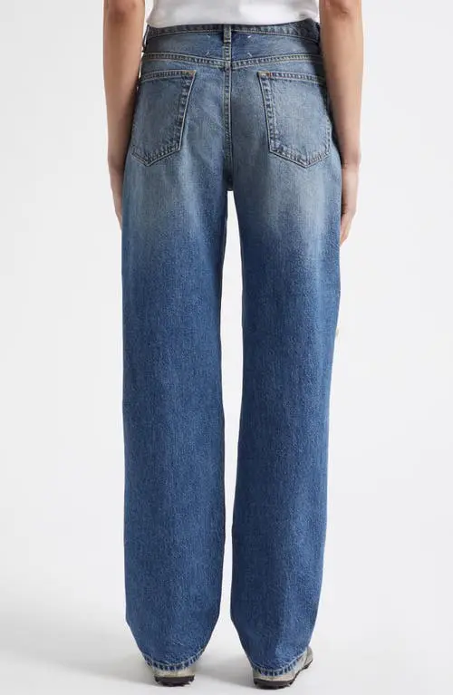 MAISON MARGIELA Ripped High Waist Patchwork Panel Straight Leg Jeans