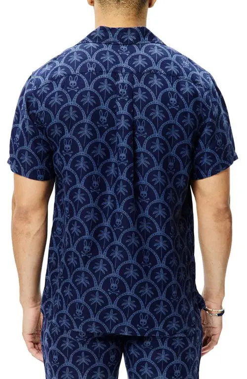Psycho Bunny Brad Linen Blend Camp Shirt