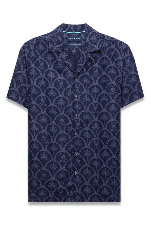 Psycho Bunny Brad Linen Blend Camp Shirt