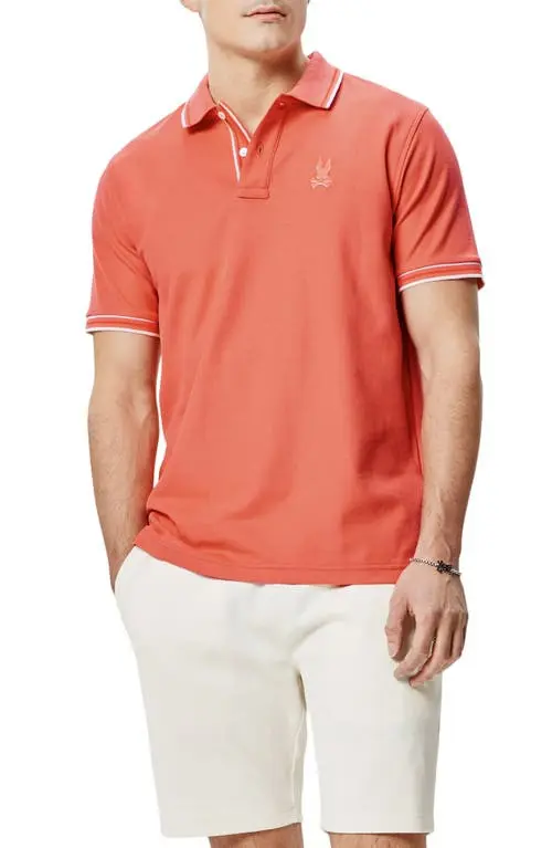 Psycho Bunny Brad Tipped Cotton Piqué Polo - Emberglow