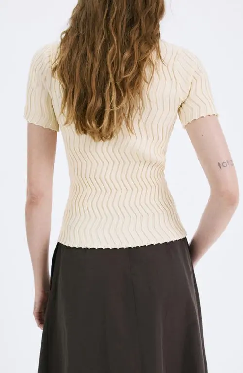 Mango Ribbed Polo Sweater With Johnny Collar