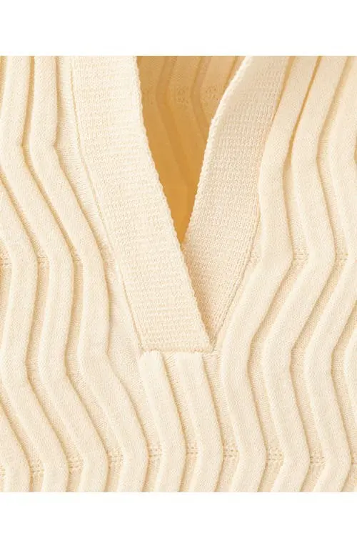 Mango Ribbed Polo Sweater With Johnny Collar