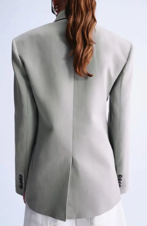 Mango Double-breasted Cotton & Linen Blazer
