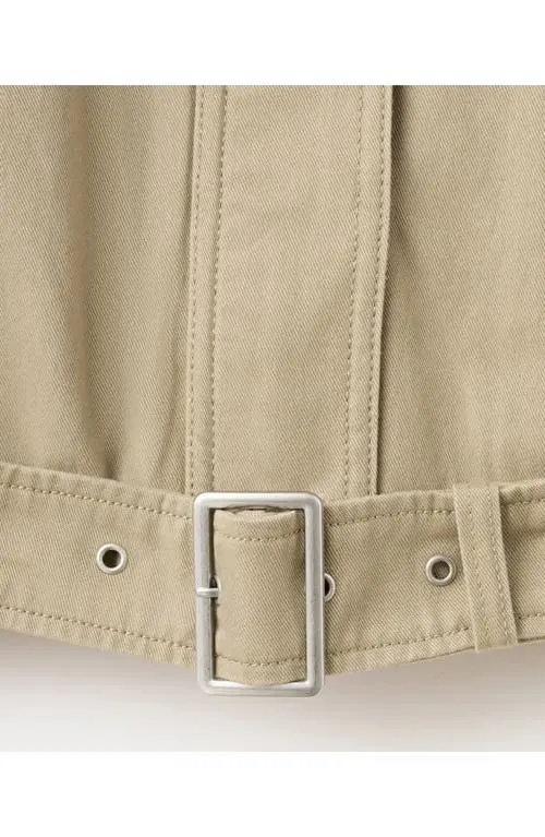 Mango Oversize Belted Cotton Twill Jacket