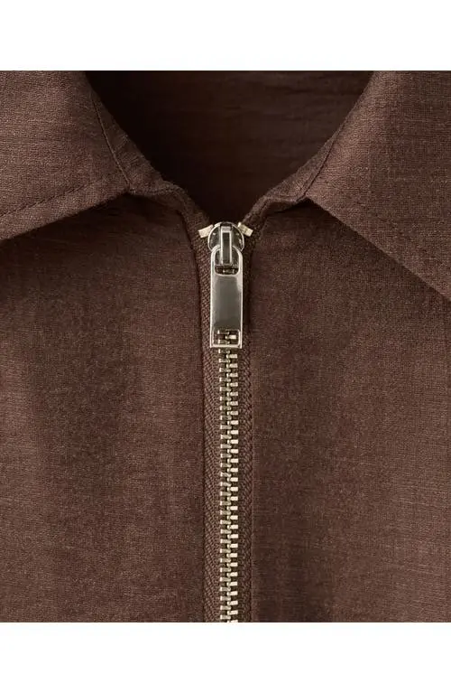 Mango Belted Zip-front Shirt