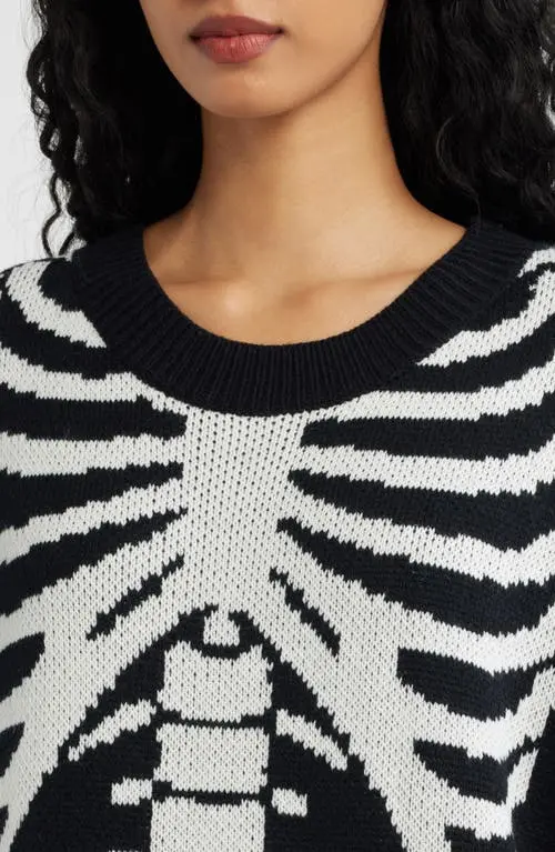 DRESSED IN LALA Skeleton Sleeveless Midi Sweater Dress