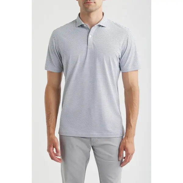 Johnnie-o Cruz Stripe Prep-formance Polo - Navy
