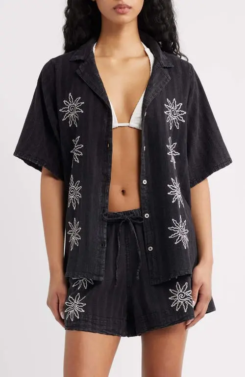 Rip Curl Embroidered Cotton Camp Shirt
