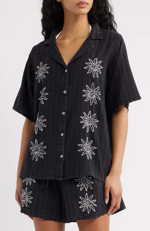 Rip Curl Embroidered Cotton Camp Shirt