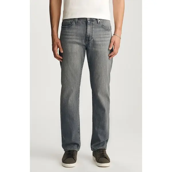 MAVI Zach Straight Leg Jeans In Smoky Grey Wash - Authentic Grey