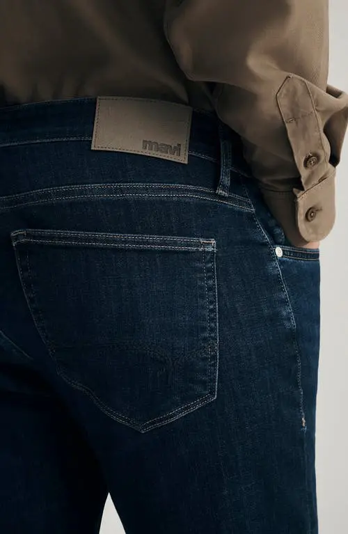 MAVI Marcus Slim Straight Leg Jeans With Whiskering - Deep Brushed Feather