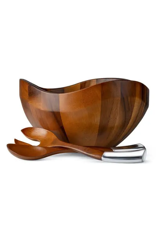 NAMBE Billow Salad Bowl & Servers Set - Brown