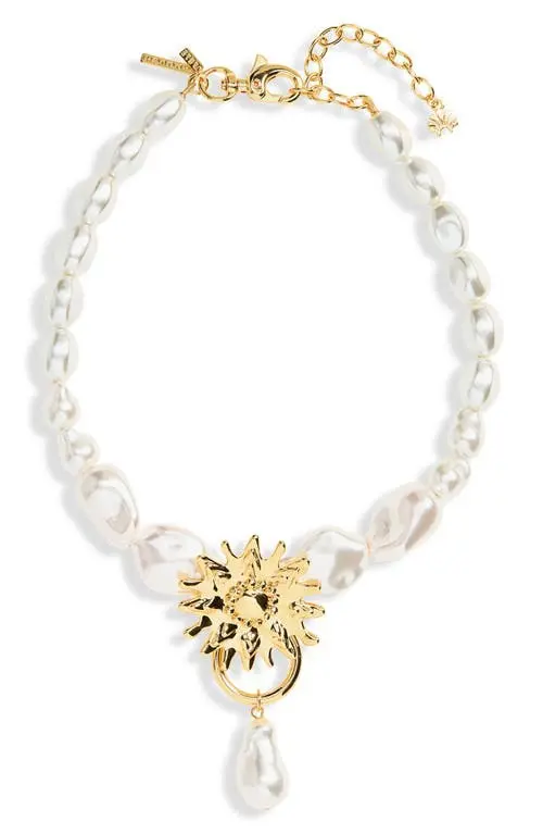 Lele Sadoughi Soleil Freshwater Pendant Necklace - Pearl