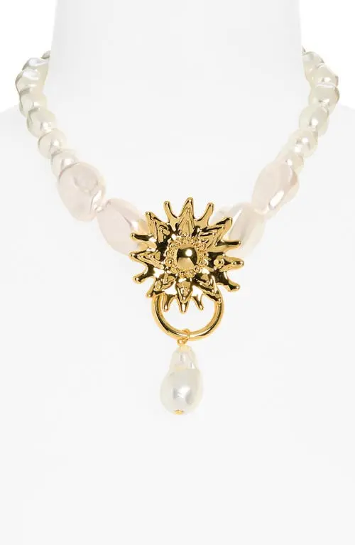 Lele Sadoughi Soleil Freshwater Pendant Necklace