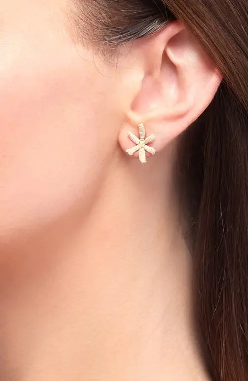 Lele Sadoughi Raffia Floral Stud Earrings