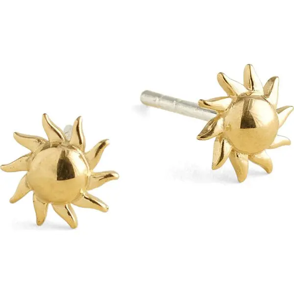 Madewell Demi-fine Sun Stud Earrings - 14k Gold