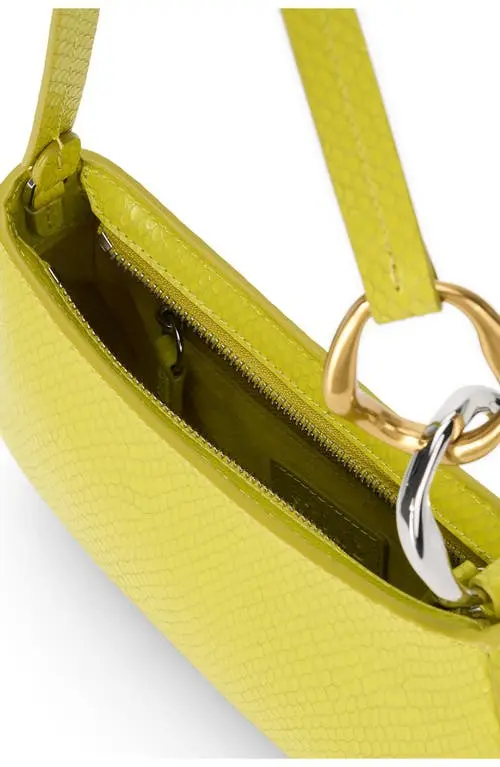Staud Ollie Shoulder Bag In Embossed Leather - Citron