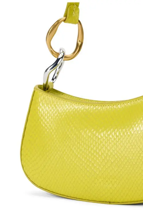 Staud Ollie Shoulder Bag In Embossed Leather - Citron