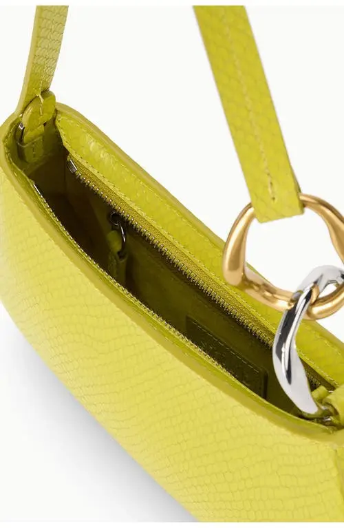 Staud Ollie Shoulder Bag In Embossed Leather - Citron