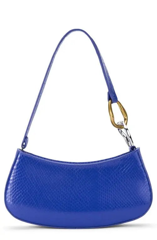 Staud Ollie Shoulder Bag In Embossed Leather - Cobalt