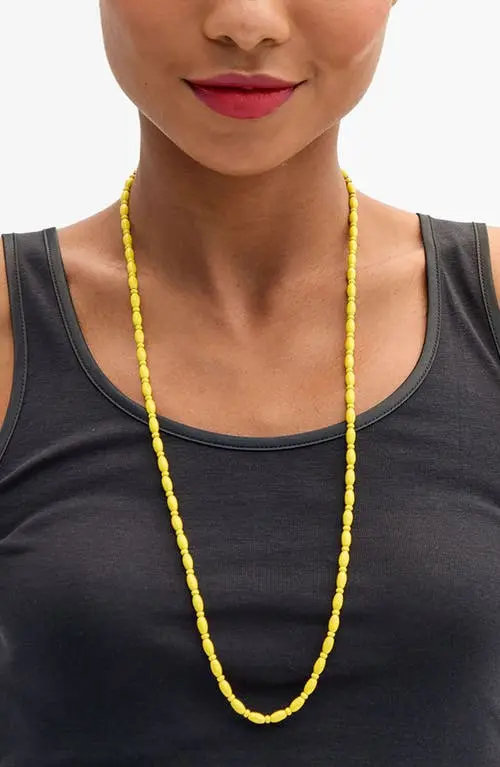 Clare V. Enamel Barrel Chain Necklace - Yellow