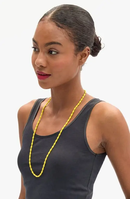 Clare V. Enamel Barrel Chain Necklace