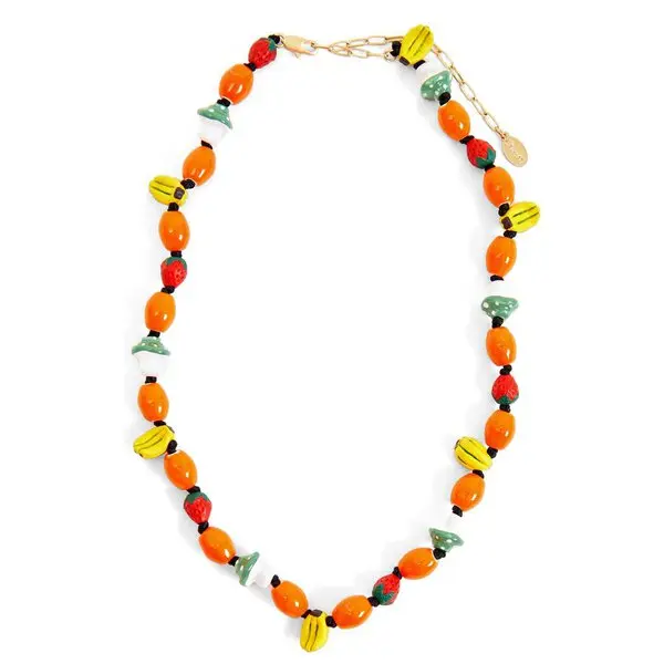 Clare V. Les Fruits De Cv Necklace - Orange Multi