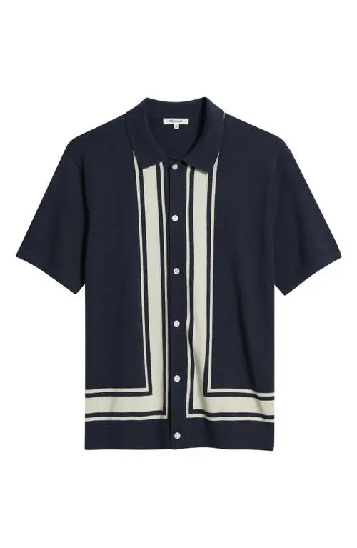 Madewell Border Stripe Short Sleeve Cotton Sweater Shirt