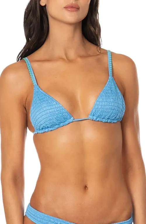 MAAJI Ocean Drift Row Smocked Reversible Triangle Bikini Top - Blue
