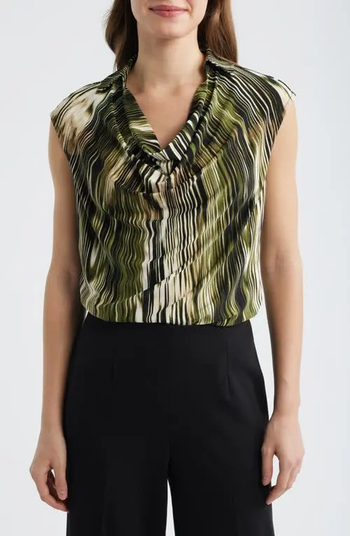 Anne Klein Sleeveless Cowl Neck Top With Extended Shoulders