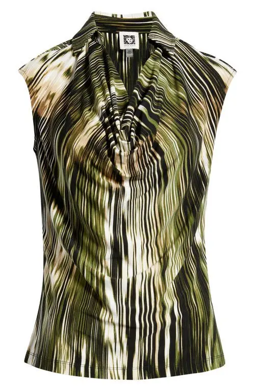 Anne Klein Sleeveless Cowl Neck Top With Extended Shoulders