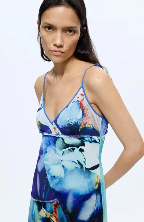 Desigual Sleeveless Handkerchief Hem Midi Dress