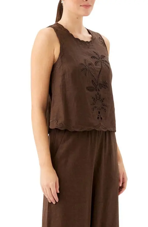 Fifteen Twenty Elina Embroidered Sleeveless Top