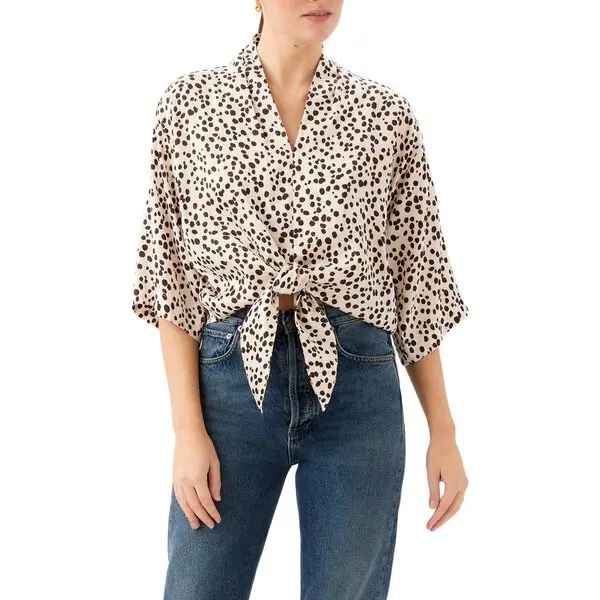 Fifteen Twenty Bernice Animal Tie-front Shirt